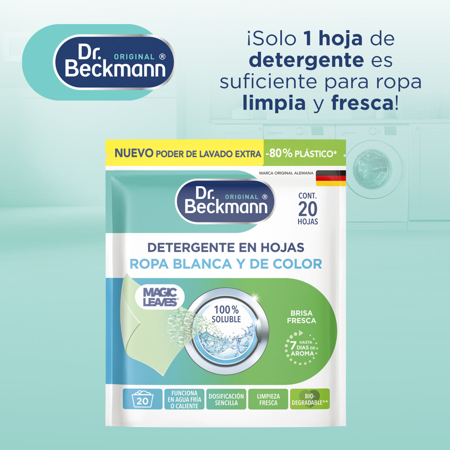 Detergente para Ropa en Hojas | Dr. Beckmann